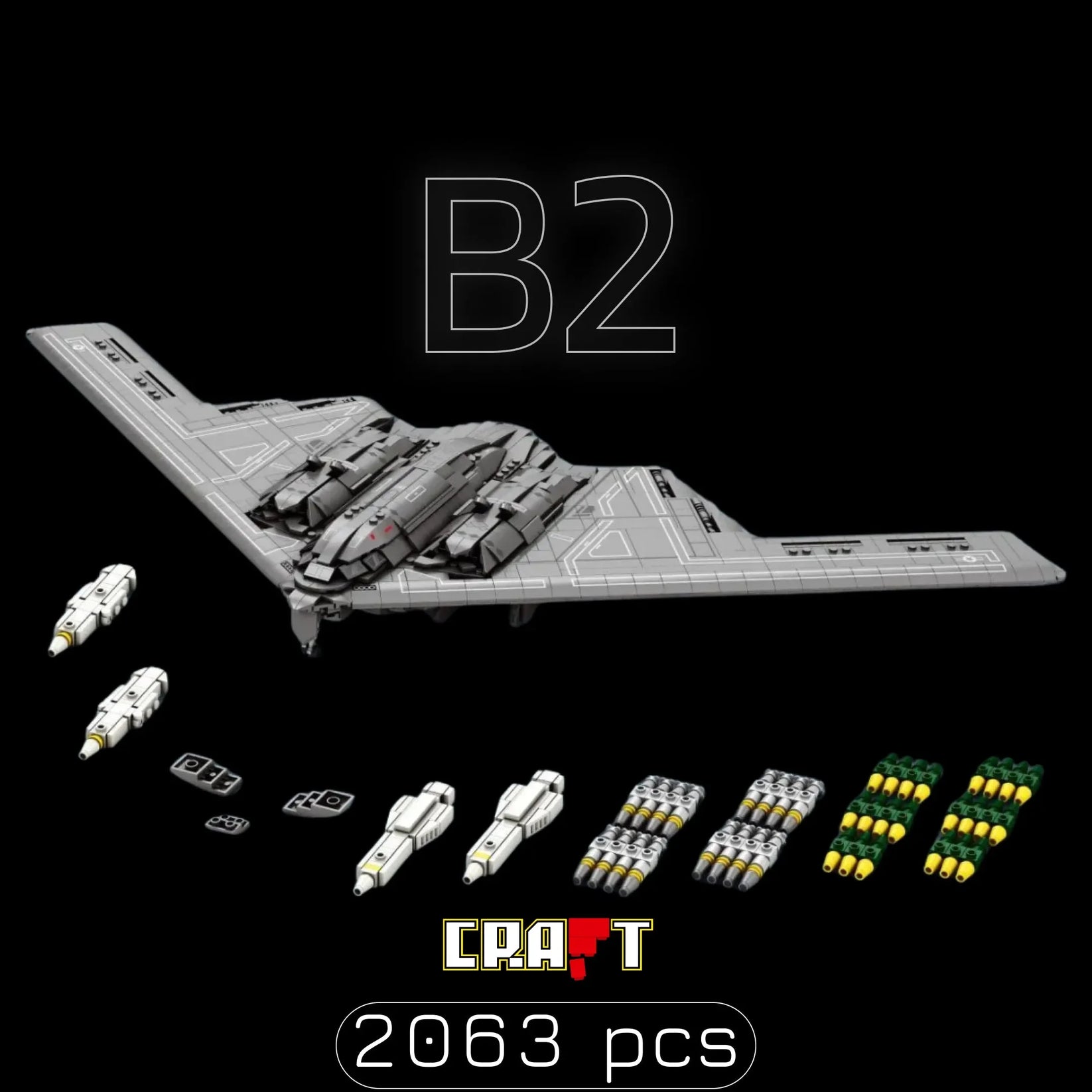 Bombardeiro B2 Spirit (2063 pçs) – Brics Craft Global Inc.